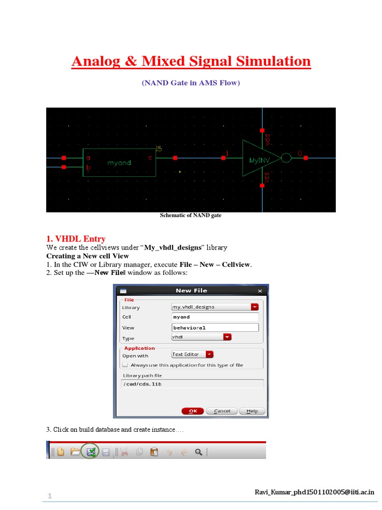 Analog & Mixed Signal Simulation: (NAND Gate in AMS Flow) | PDF | Library (Computing) | Computer ...