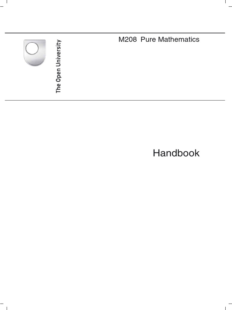 M208 Handbook | PDF | Group (Mathematics) | Function (Mathematics)