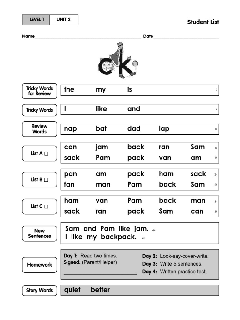 2 - CK Letterland Spelling List | PDF