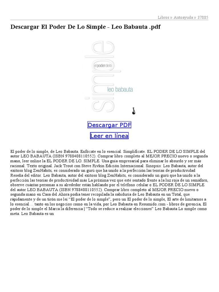 El Poder de Lo Simple | PDF