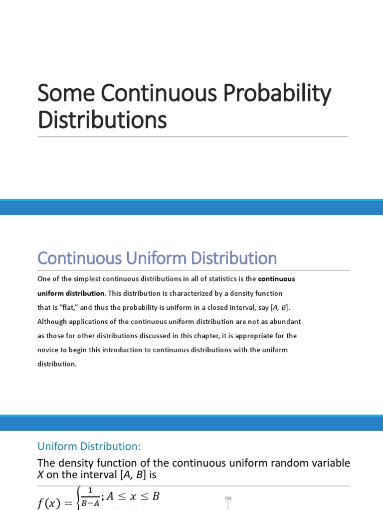 Continuous Probability Distributions Explained | PDF | Probability ...