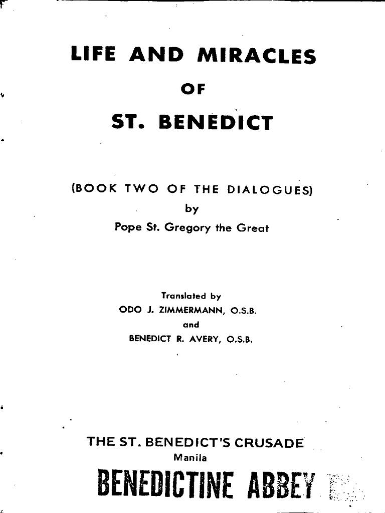 Life and Miracles of St. Benedict | PDF