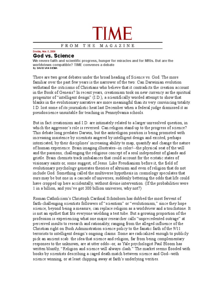 God Vs Science | PDF | Richard Dawkins | Miracle