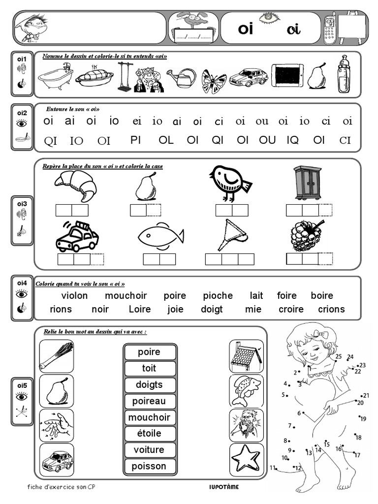 Exercices sur le son "oi" pour CP | PDF | Linguistique