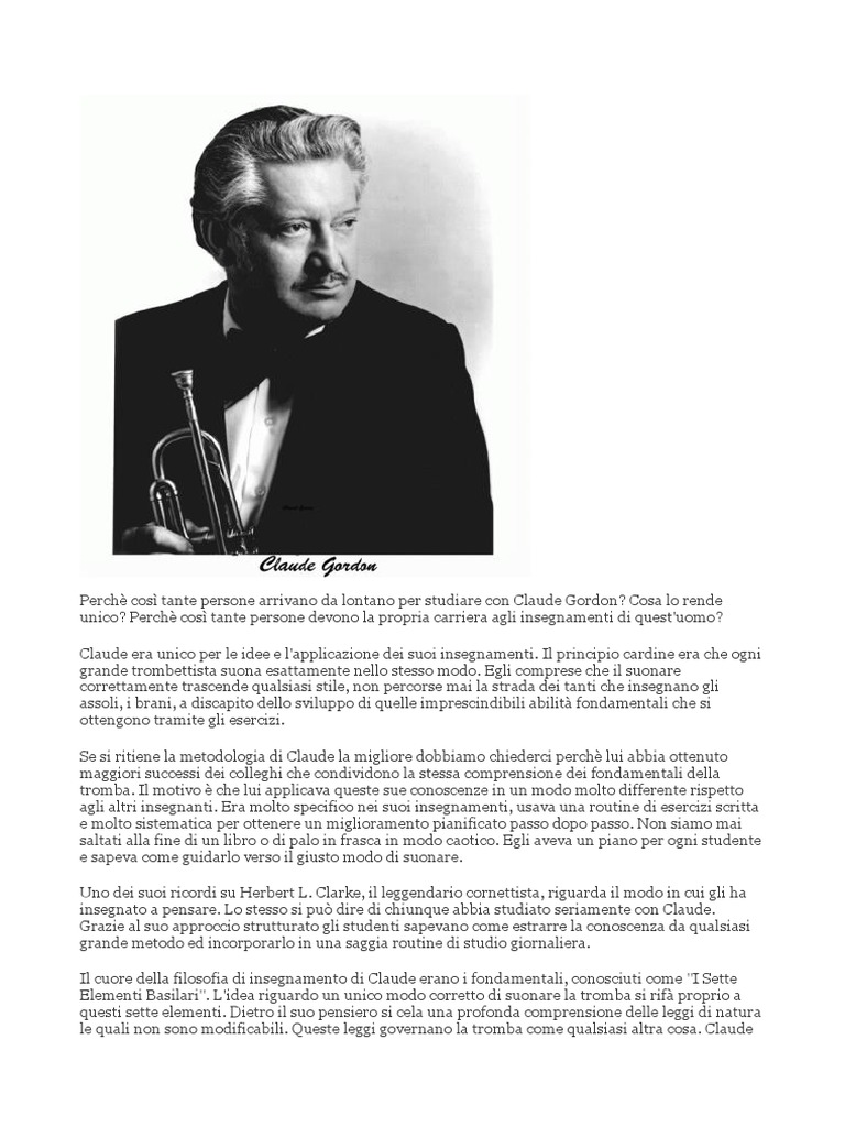 Claude Gordon | PDF | Trumpet | Musical Instruments