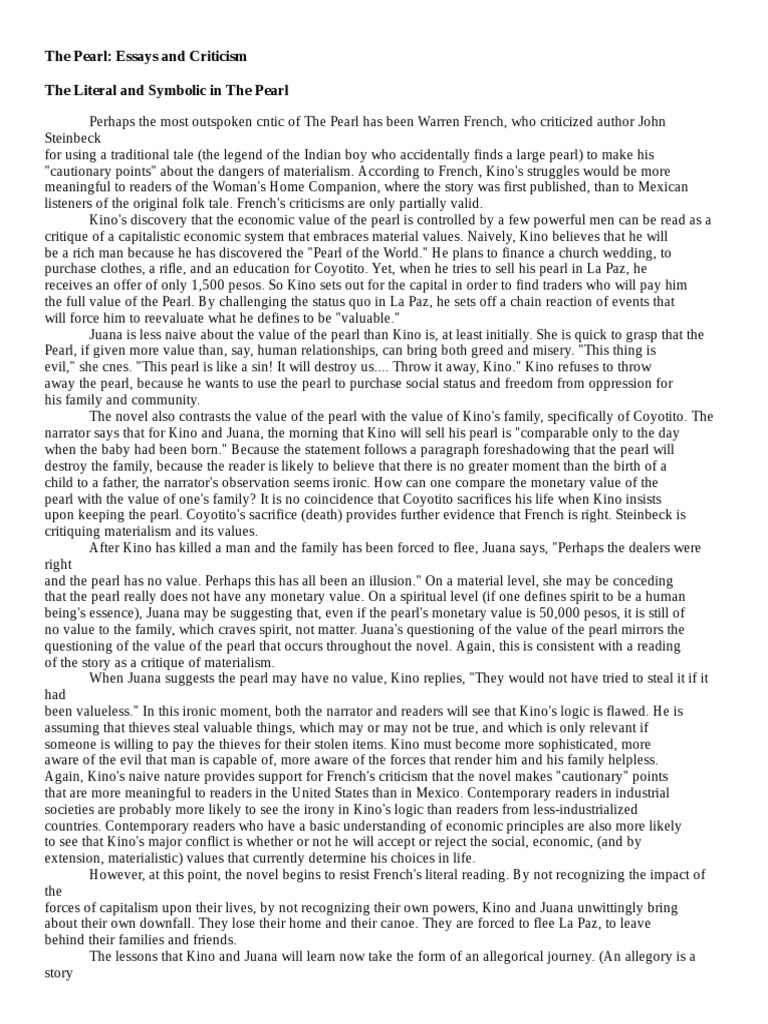 The Literal and Symbolic in The Pearl | PDF | Analytical Psychology