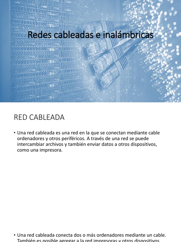 Redes Cableadas e Inalambricas | PDF | Red inalámbrica | Red de ...