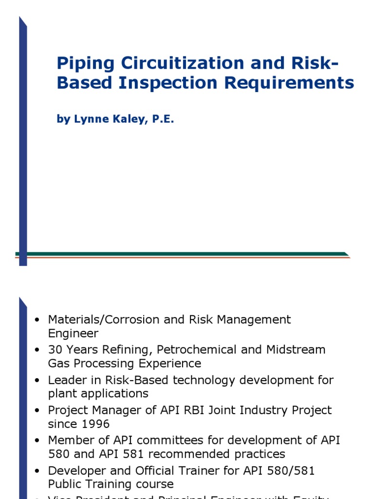 Piping Circuitization and RBI Requirements Lynne Kaley | PDF ...