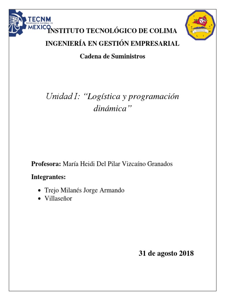 Logística y Programación Dinámica | PDF | Logística | Cadena de valor Logística y Programación Dinámica | PDF | Logística | Cadena de valor