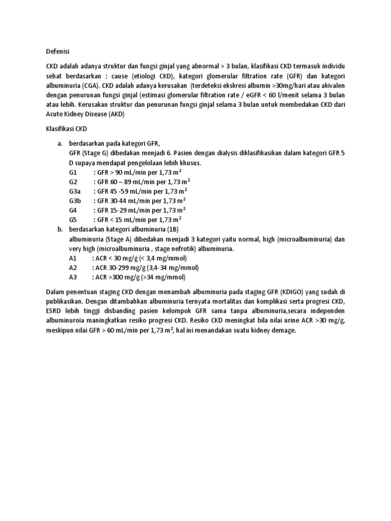 Klasifikasi dan Risiko CKD | PDF