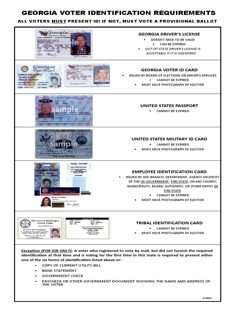 2014 Laminated ID Requirements | PDF | Georgia (U.S. State) | Identity ...