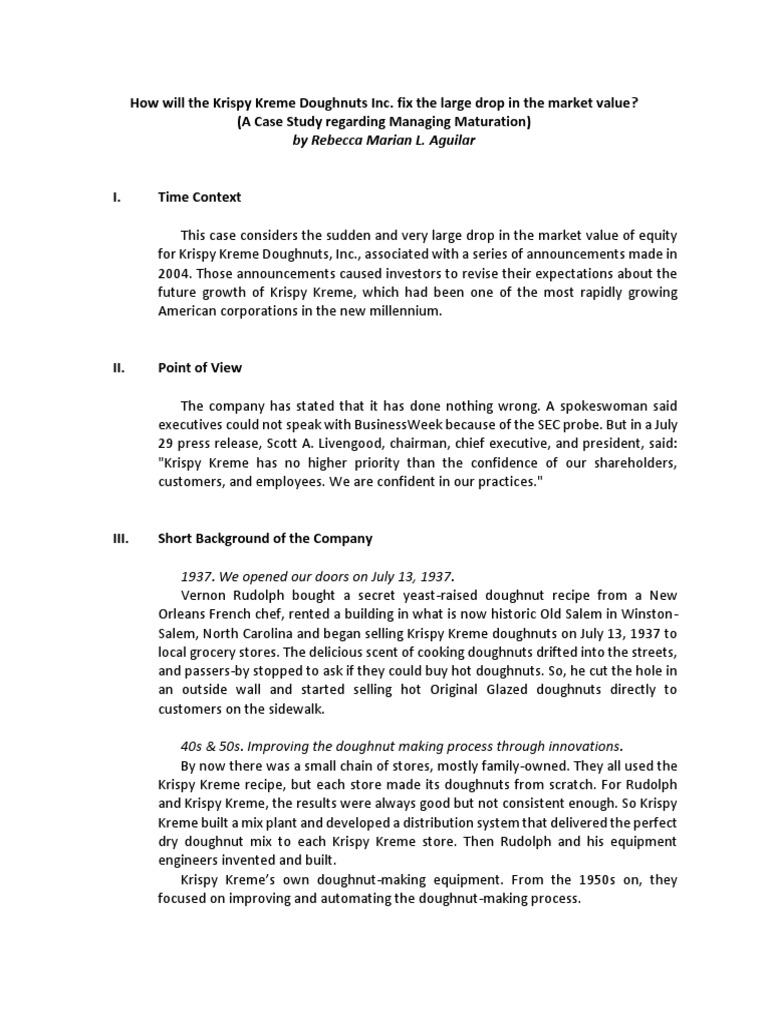Krispy Kreme Case Study | PDF | Competition | Marketing