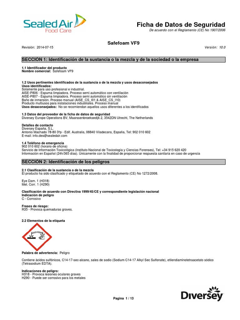Safe Foam | PDF | Sal (química) | Ciencias fisicas