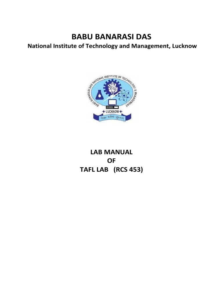 TAFL Lab Manual - Final PDF | PDF | Regular Expression | Formal Methods