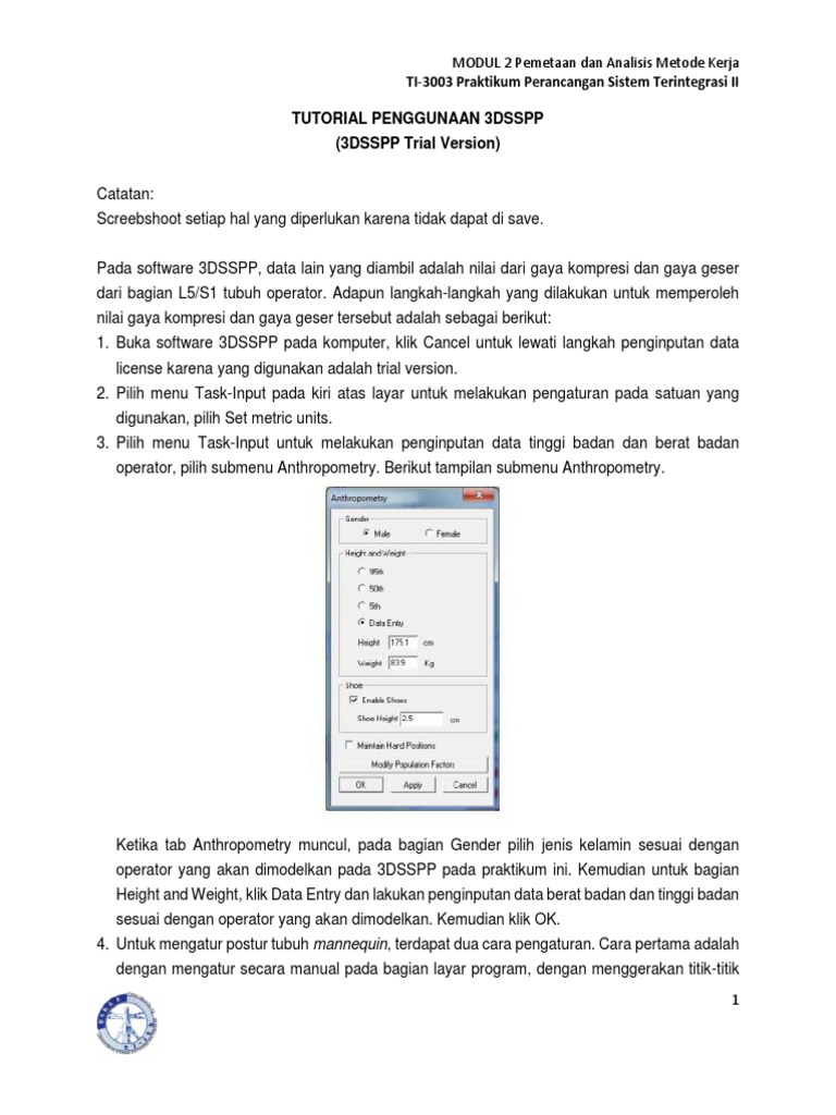 Tutorial 3DSSPP PDF | PDF
