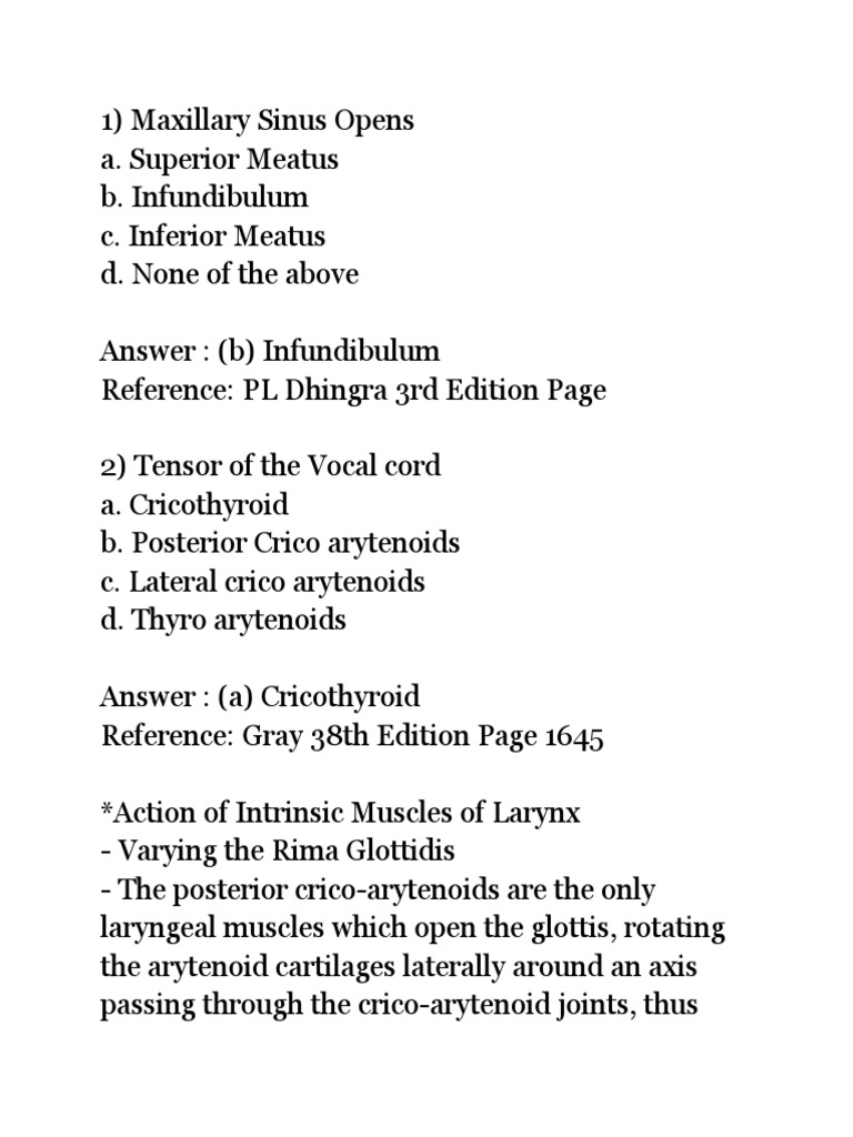 Otology Ent Mcqs | PDF | Esophagus | Ear