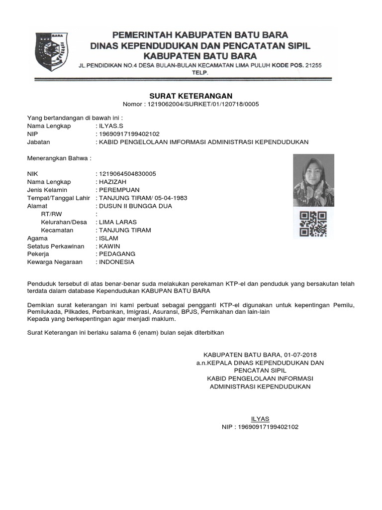 Surat Keterangan Capil | PDF