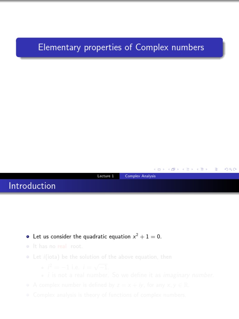 Introduction to Complex Numbers | PDF | Complex Number | Sine