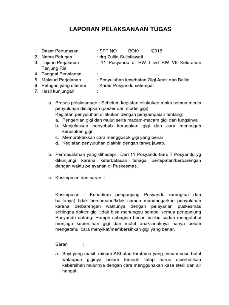 LAPORAN PELAKSANAAN TUGAS