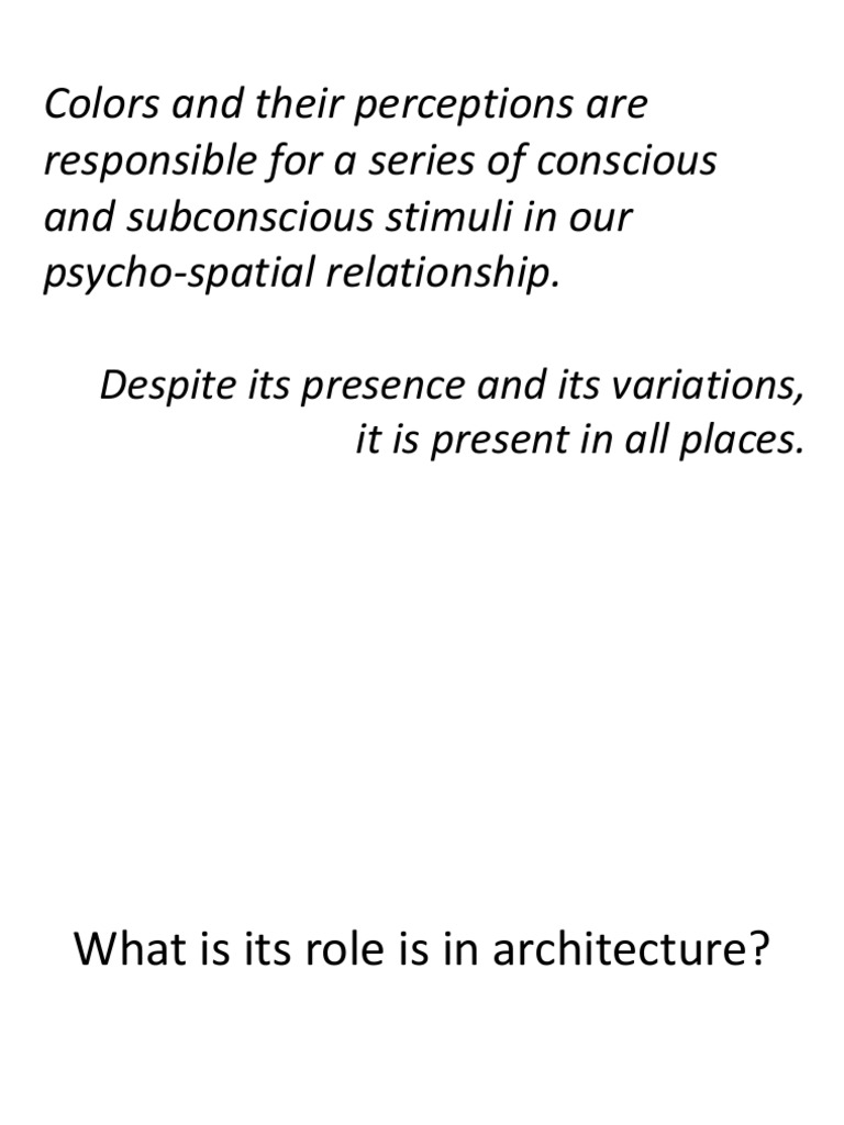 Color Psychology in Architecture | PDF | Color | Senses