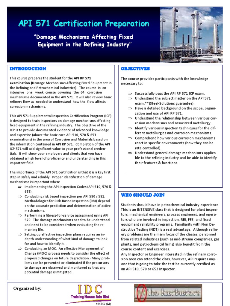 API 571 Certificate Preparation | PDF | Oil Refinery | Corrosion