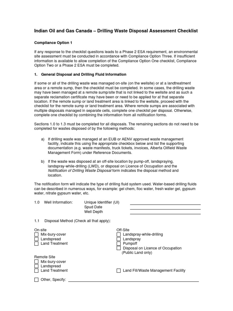 Drilling Waste Disposal Assessment Guide | PDF | Oil Well | Chemistry