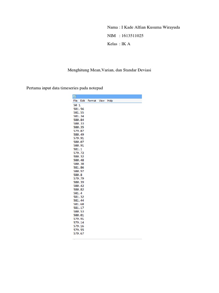 Menghitung Mean, Varian, Dan Standar Deviasi Dengan Menggunakan Fortran 77 | PDF | Komputer