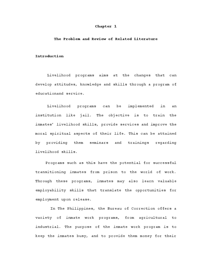 Livelihood Programs for Inmates in the Philippines | PDF | Prison ...