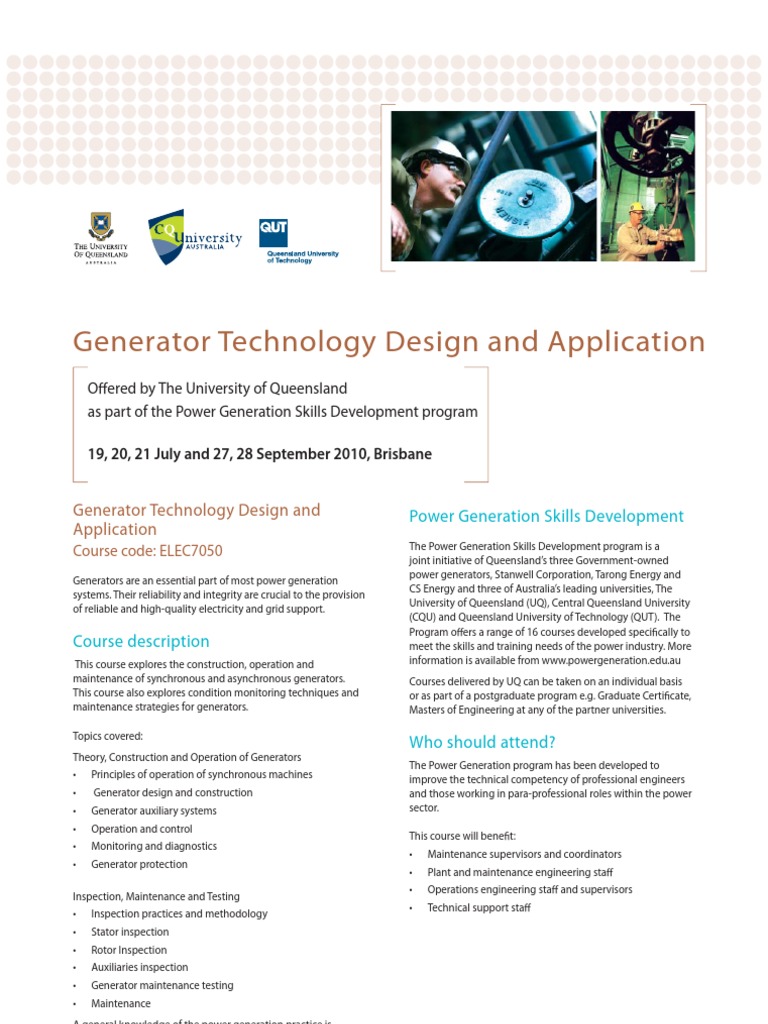 Generator Technology Design and Application | PDF | Electric Generator ...