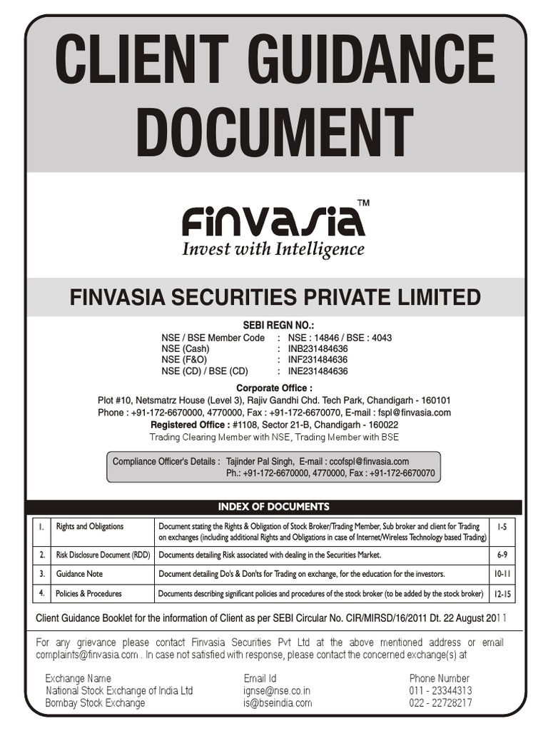 Finvasia Client Guidance Document | PDF | Stocks | Derivative (Finance)