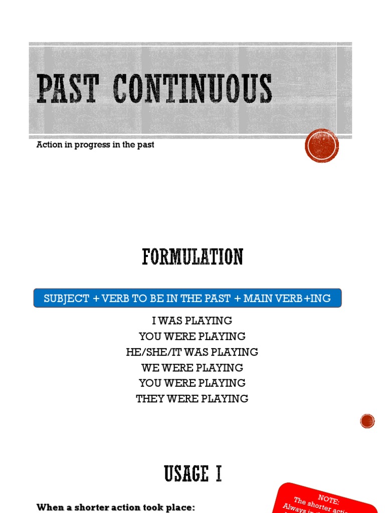Action in Progress in The Past | PDF