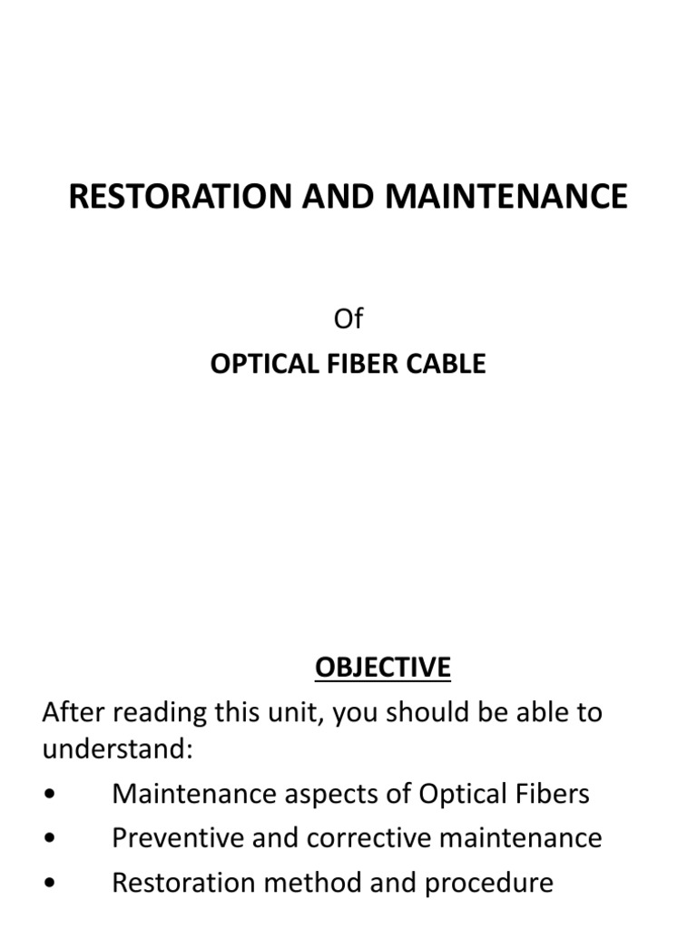 Optical Fiber Maintenance Guide | PDF | Computers