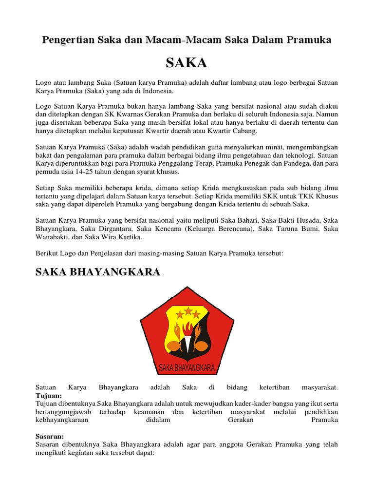 Pengertian dan Jenis Saka Pramuka | PDF