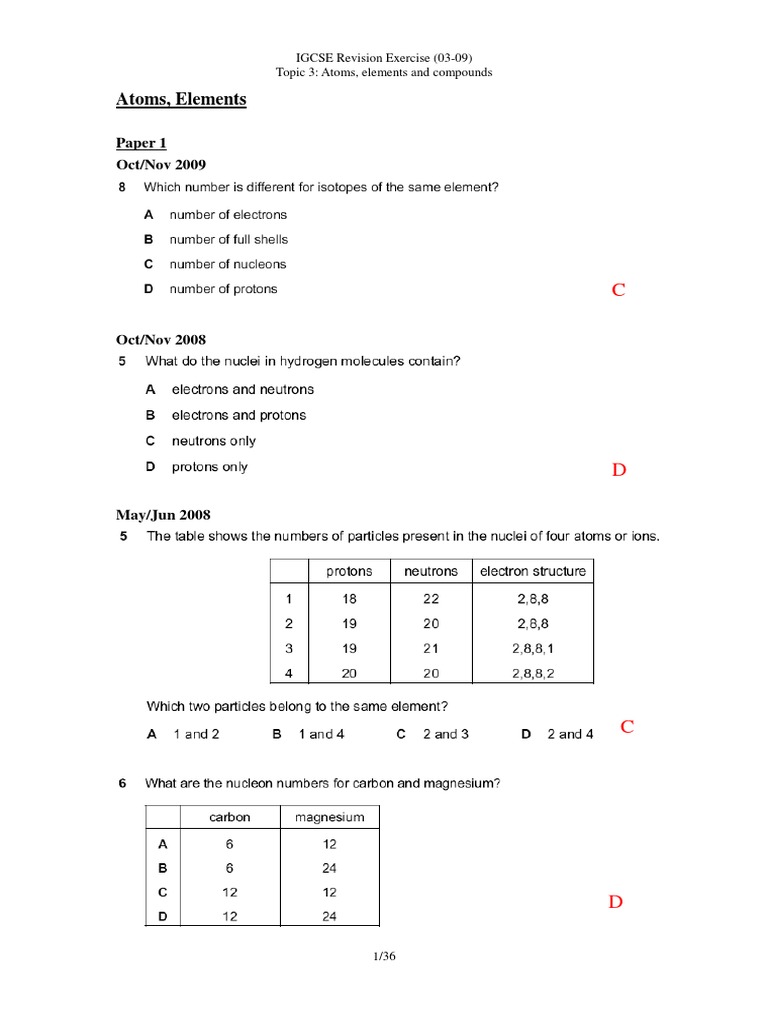 All Main Assessment Atomic Structure Assessment With Answers PDF | PDF | Chemical Compounds | Ion