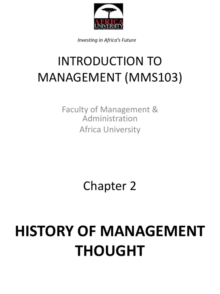 Introduction To Management (Mms103) : Faculty of Management ...