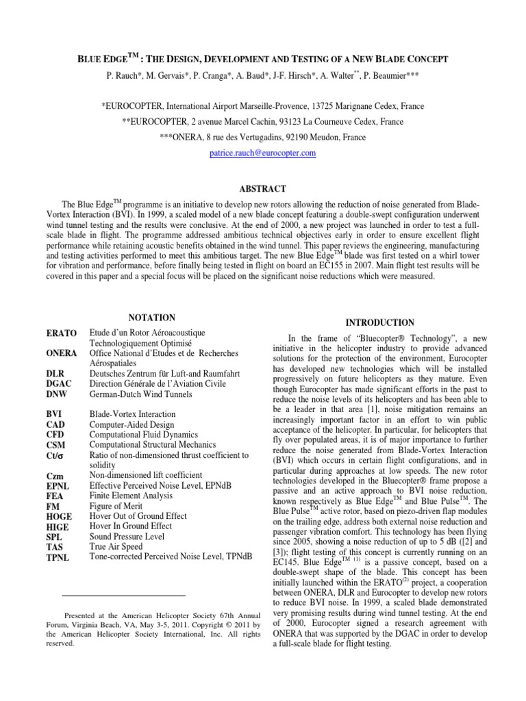 Blue Edge: The Design, Development and Testing of A New Blade Concept ...