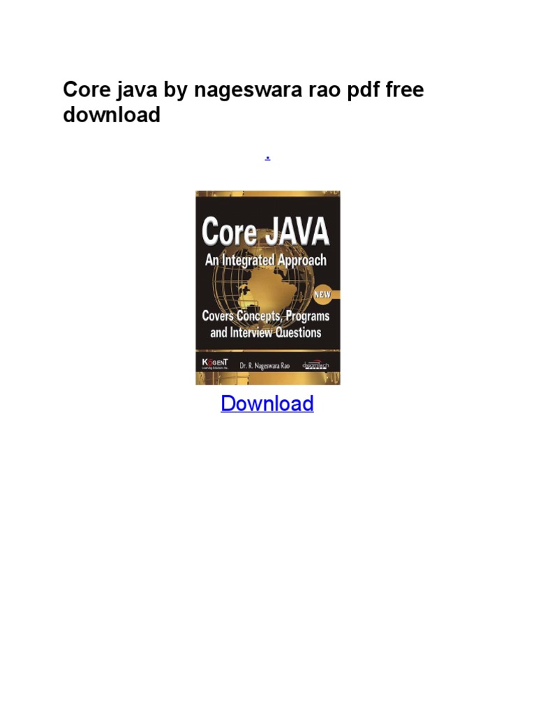 Corejavabynageswararaopdffreedownload PDF | PDF | Java (Programming ...