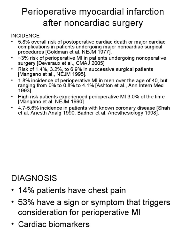 Perioperative Myocardial Infarction After Noncardiac Surgery | PDF ...