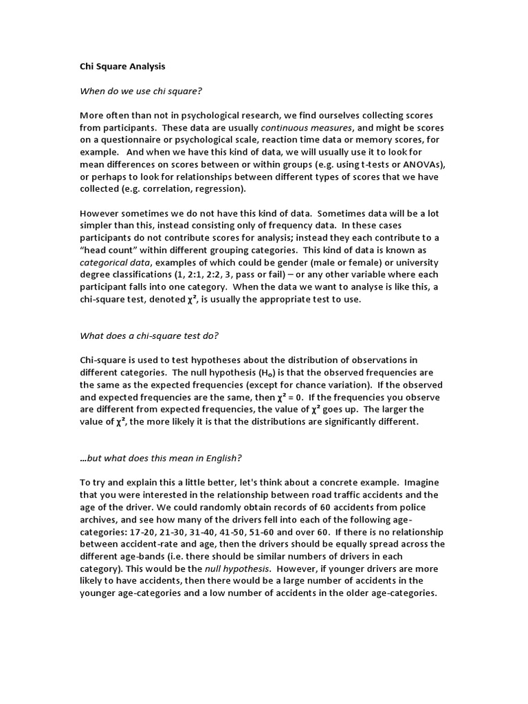 When Do We Use Chi Square? | Download Free PDF | Chi Squared ...
