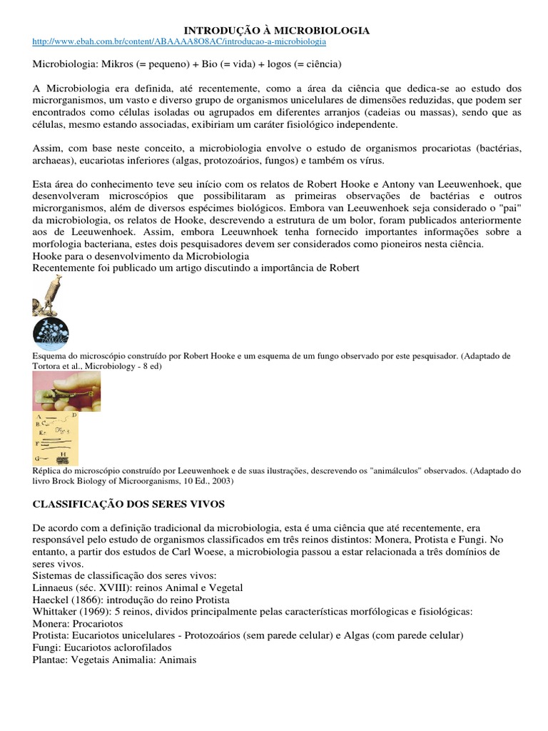 Introdução À Microbiologia | Download grátis PDF | Bactérias | Membrana ...