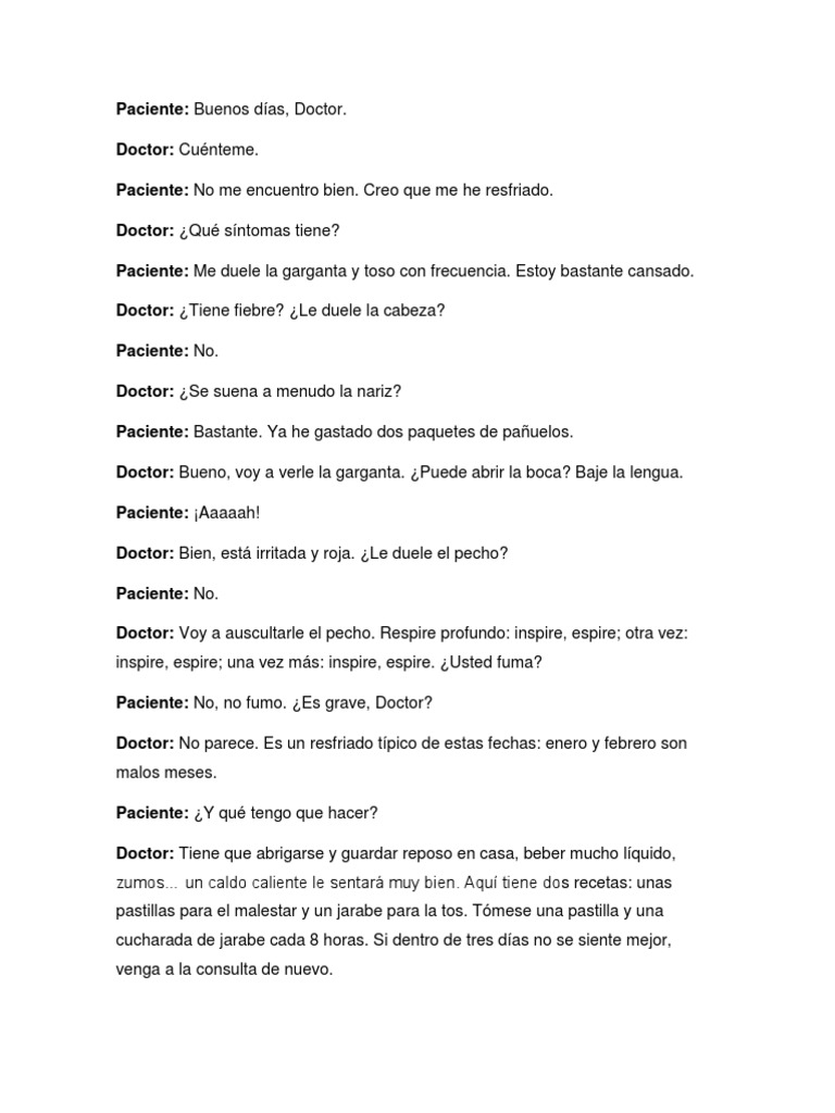 Dialogos Entre Paciente y Doctor | PDF