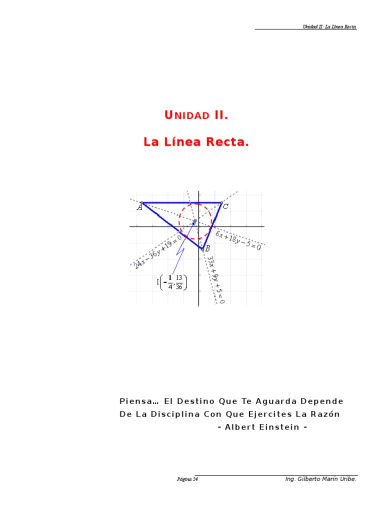 Ejercicios sobre la Línea Recta | PDF | Triángulo | Línea (geometría)
