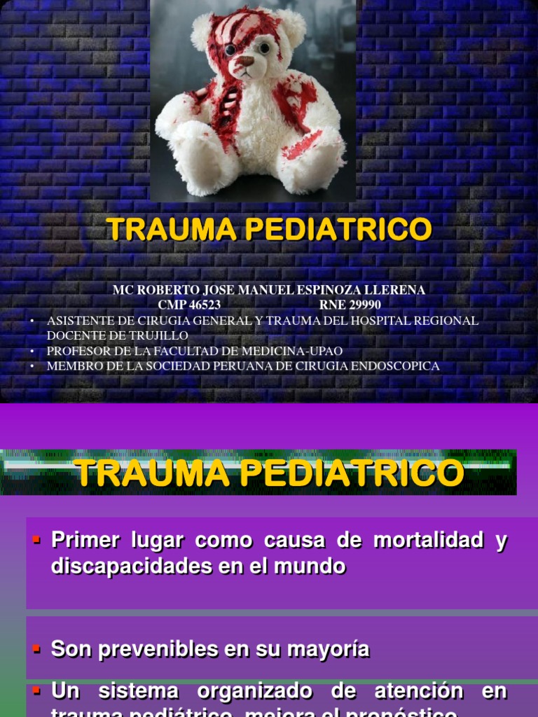 Manejo del Trauma Pediátrico | PDF | Lesión | Reanimación cardiopulmonar
