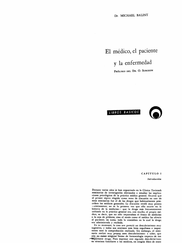 El Medico El Paciente y La Enfermedad PDF | PDF