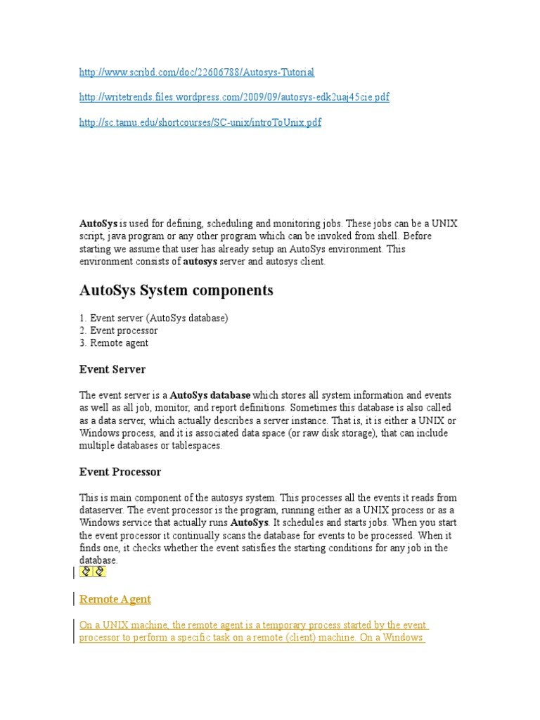 An Introduction to Defining, Scheduling, and Monitoring Jobs with AutoSys | PDF | Command Line ...