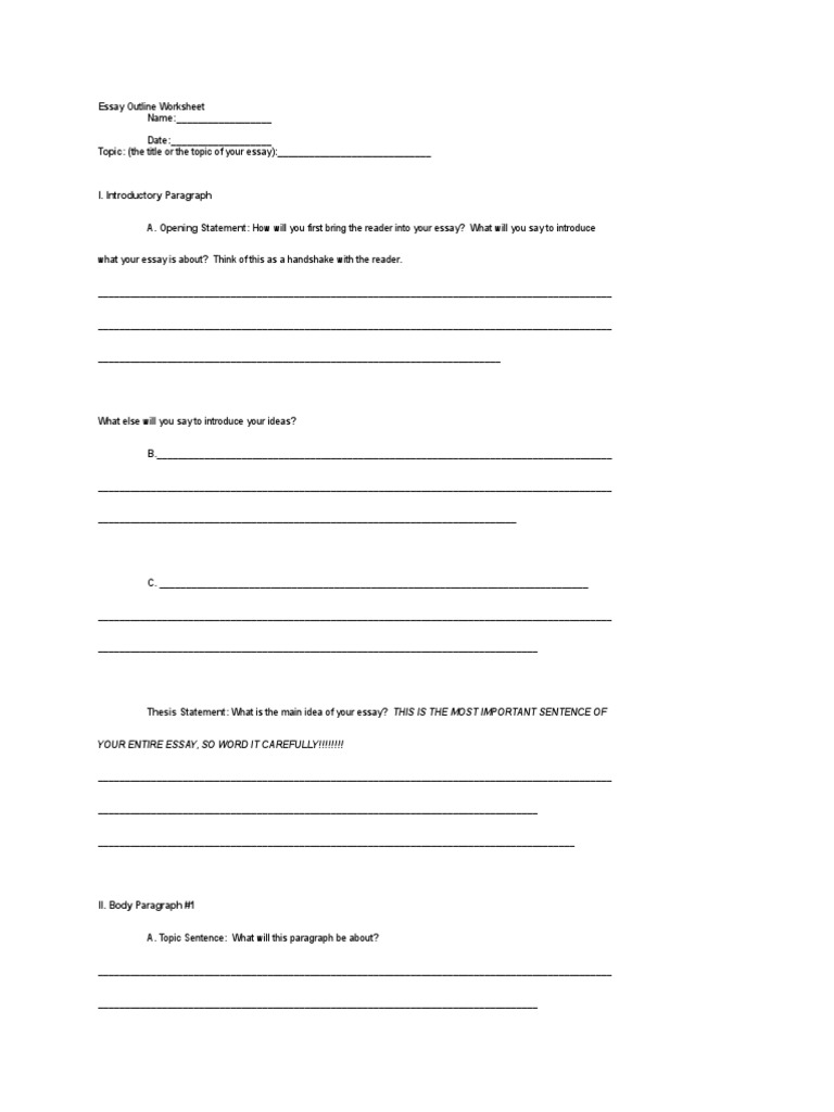 Informative Essay Outline Template | PDF | Paragraph | Essays