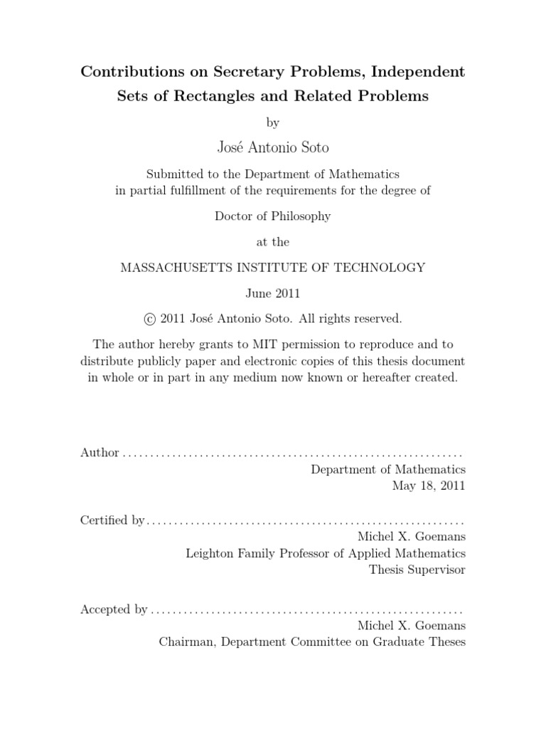 MIT Thesis Jsoto | PDF | Mathematical Optimization | Linear Programming
