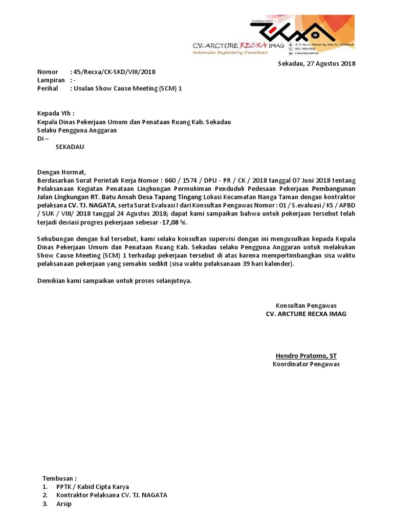 1 Surat Mohon SCM 1 Revisi PDF | PDF