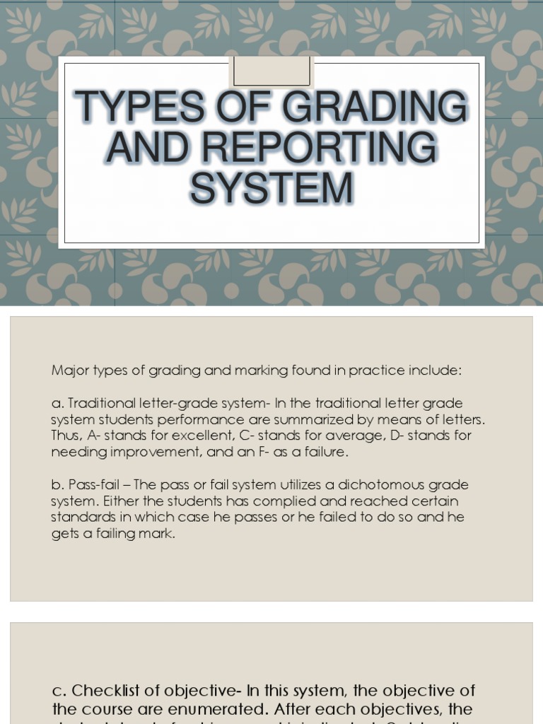 5 Types of Grading and Reporting System | PDF