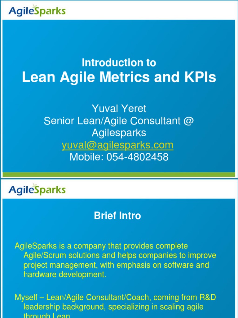 Lean Agile Metrics And Kpis Introduction To Pdf Agile Software Development Performance 